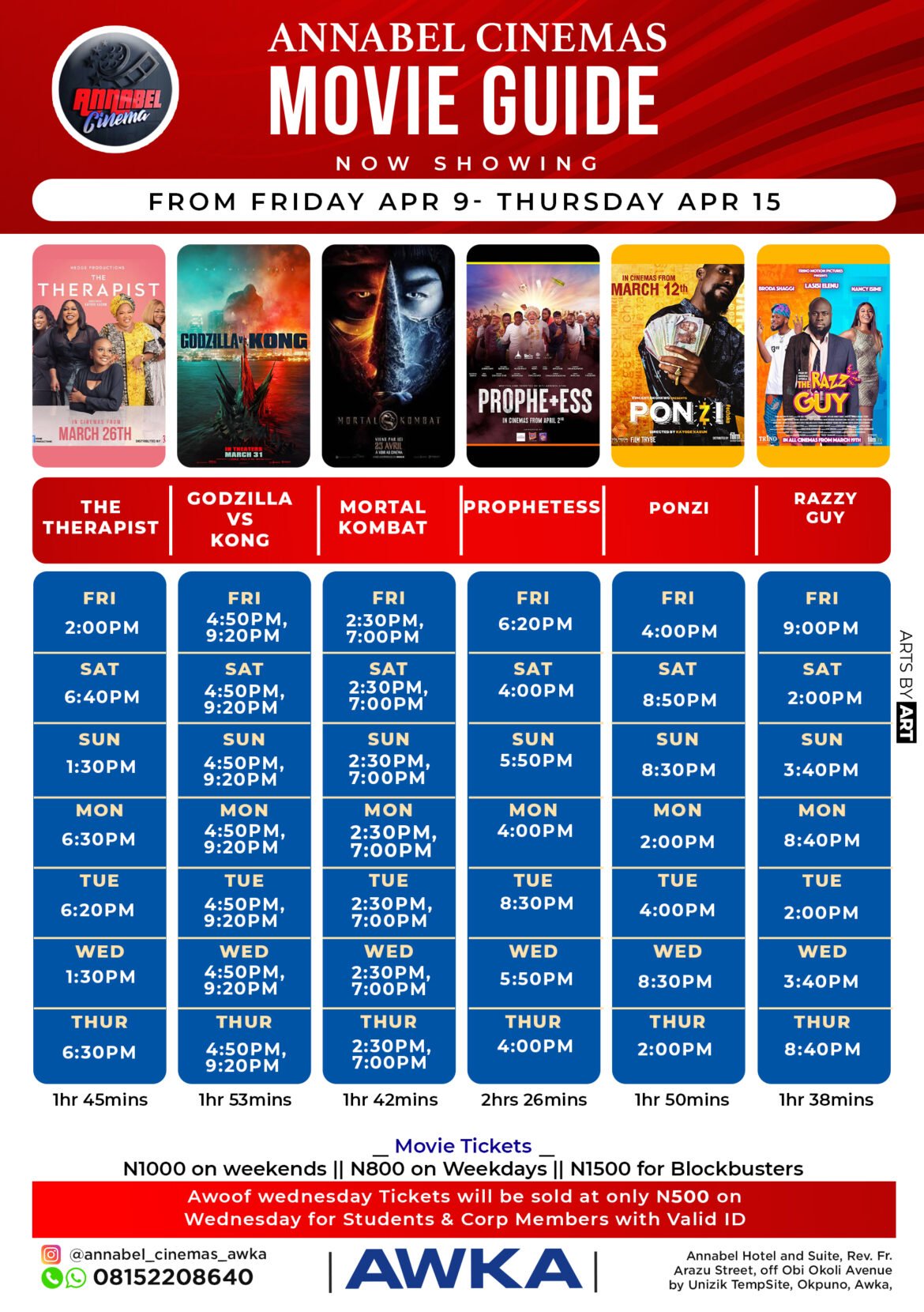 Movies Showing this weekend and Next Week at Annabel Cinemas - Anambra ...